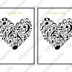 PRINTABLE Music Teacher Thank You Card -- Printable Music Teacher Gift ...