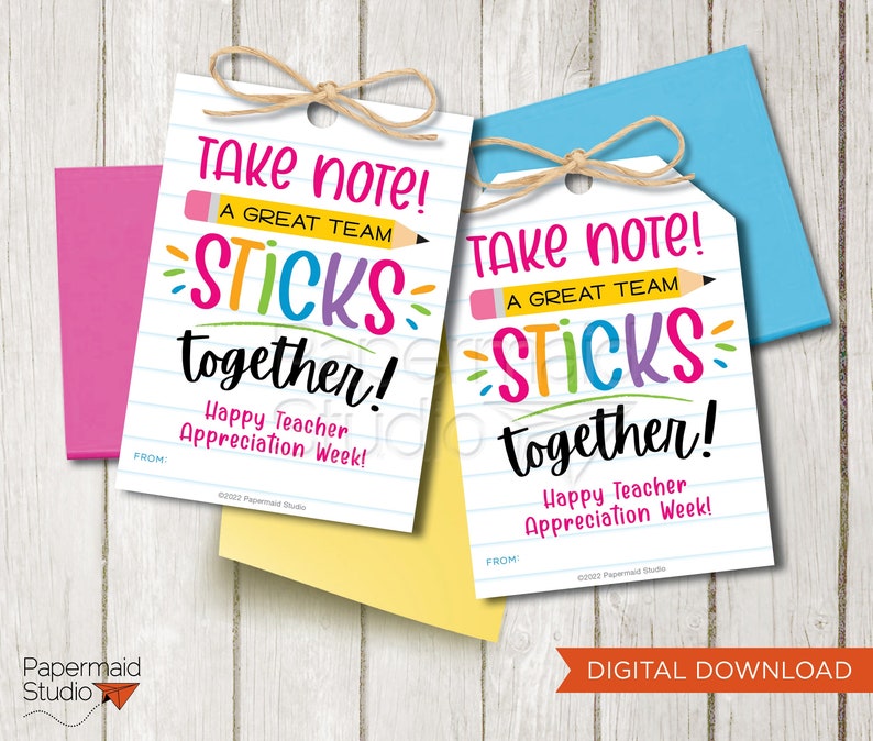Teacher Appreciation Gift Tag Printable Staff Appreciation - Etsy