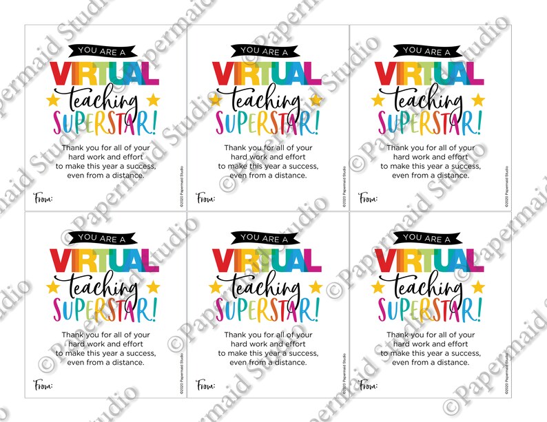 Virtual Teacher Appreciation Week Tag Printable - Distance Learning ...