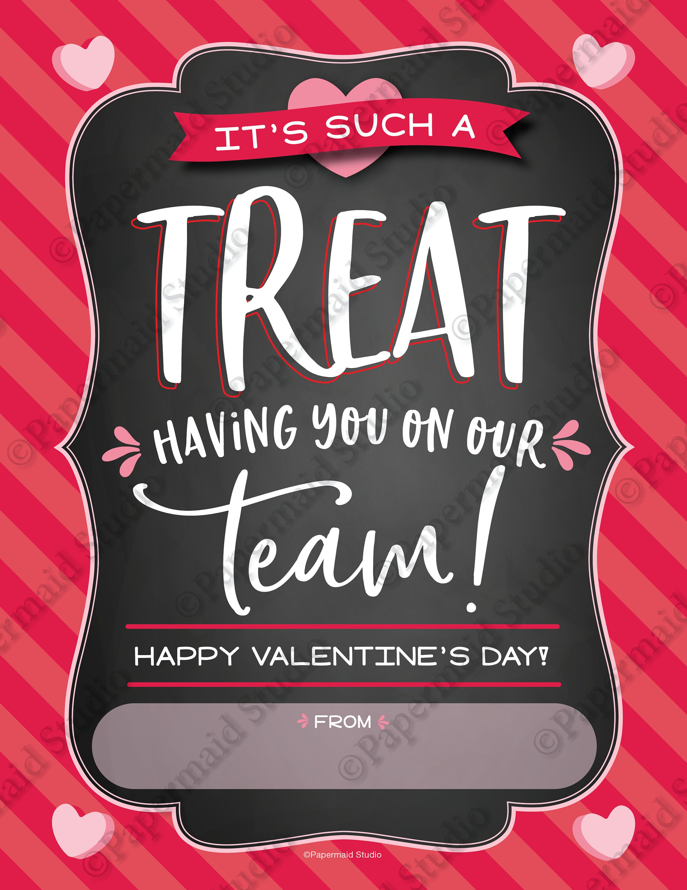 PRINTABLE Valentine's Day Team Thank You Sign Teacher | Etsy