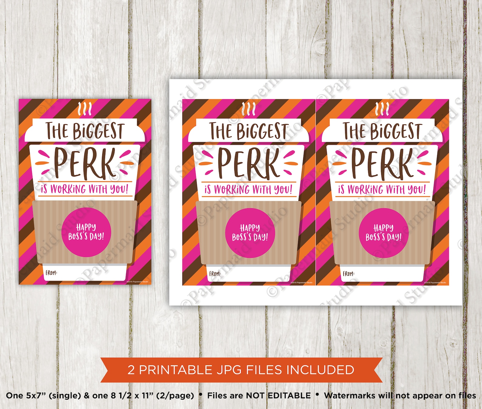 Thank You Coffee Card Printable Boss's Day Card Boss - Etsy