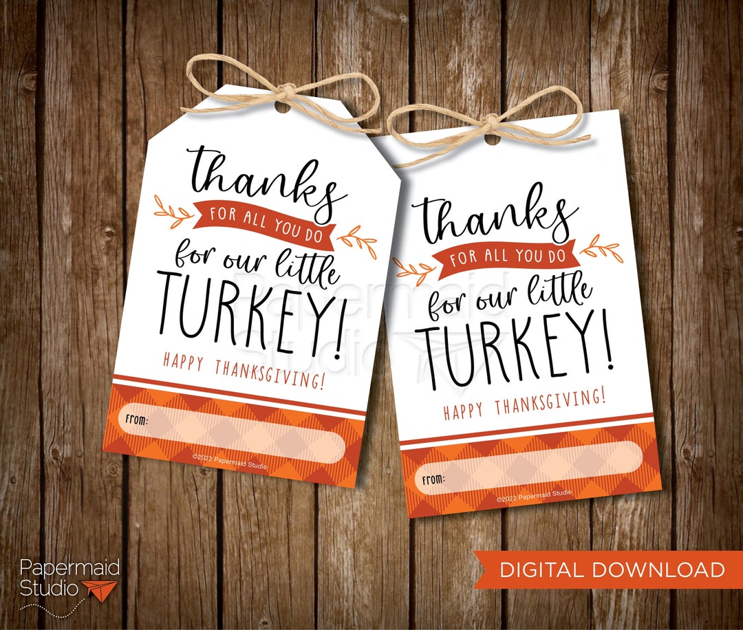 Teacher Thanksgiving Gift Tag Printable - School Teacher Thanksgiving ...