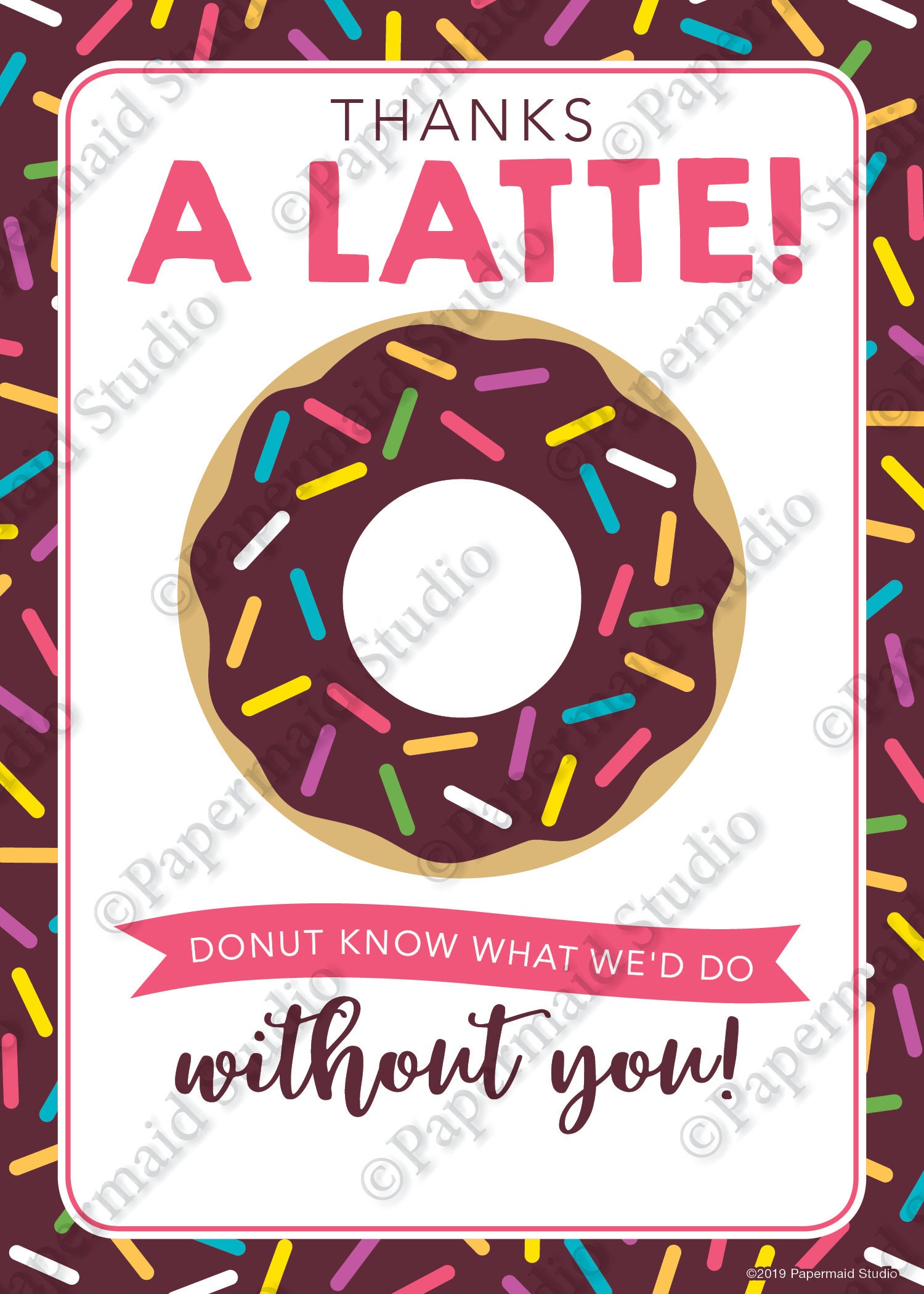 PRINTABLE Teacher Donut Gift Card Holder - Teacher Thank You Card ...