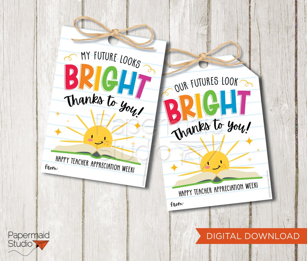 Teacher Appreciation Gift Tag Printable - Teacher Appreciation Card ...