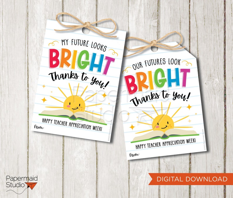 Teacher Appreciation Gift Tag Printable - Teacher Appreciation Card ...