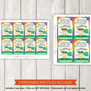 St Patricks Day Teacher Gift - Printable St Patricks Coffee Gift Tag ...