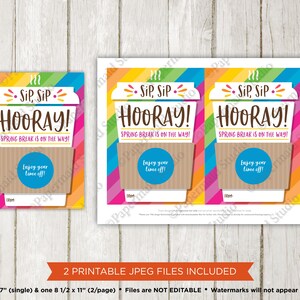 Teacher Spring Break Card - Teacher Coffee Gift Card Holder - Teacher ...