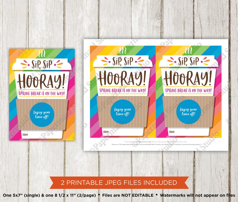 Teacher Spring Break Card Teacher Coffee Gift Card Holder - Etsy