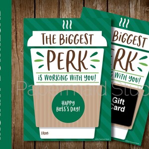 PRINTABLE Boss's Day Card Staff Appreciation Coffee Gift Card Holder ...