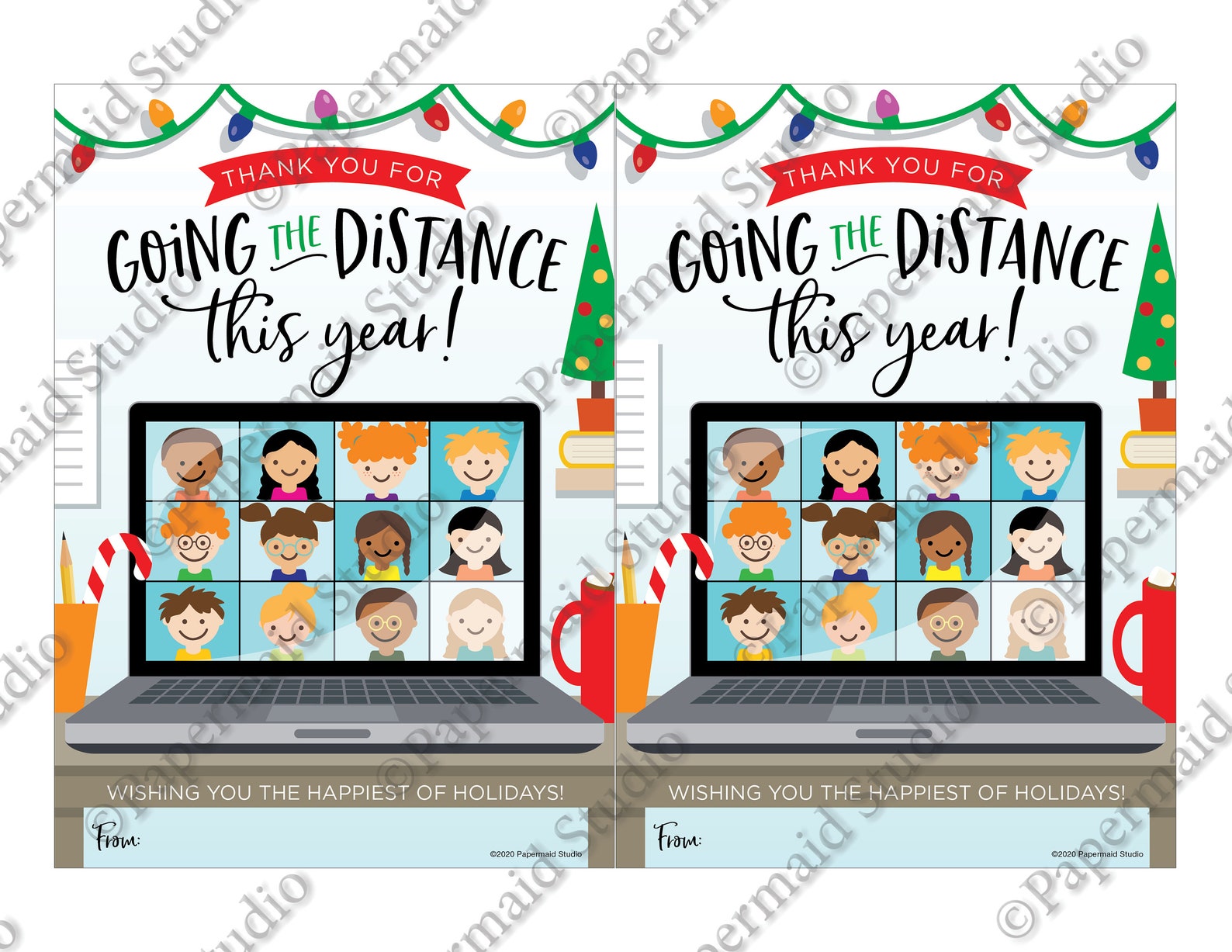 Virtual Teacher Christmas Gift Card Holder Printable | Etsy