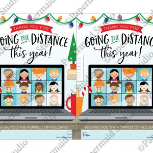 Virtual Teacher Christmas Gift Card Holder Printable - Etsy