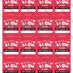 PRINTABLE Valentine's Day Gum Lollipop Tag - Valentine You Blow Me Away ...