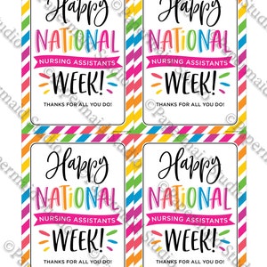 Printable National Nursing Assistants Week Gift Tag - Nurse ...