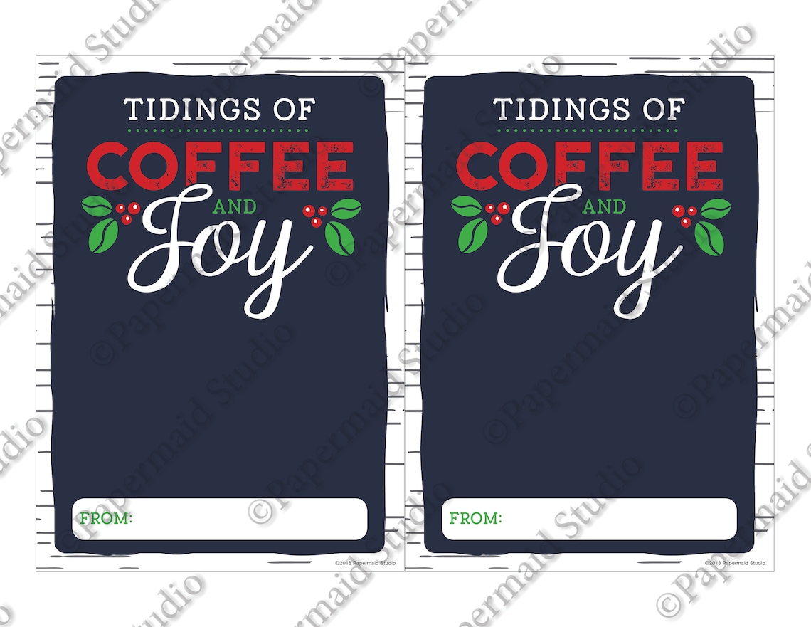 PRINTABLE Coffee Themed Christmas Card Coffee Holiday Card - Etsy