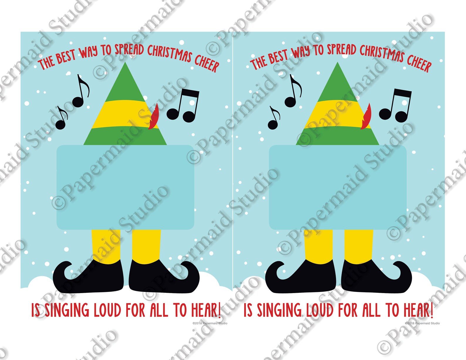 PRINTABLE Elf Holiday Card Elf Themed Christmas Gift Card Holder Happy ...