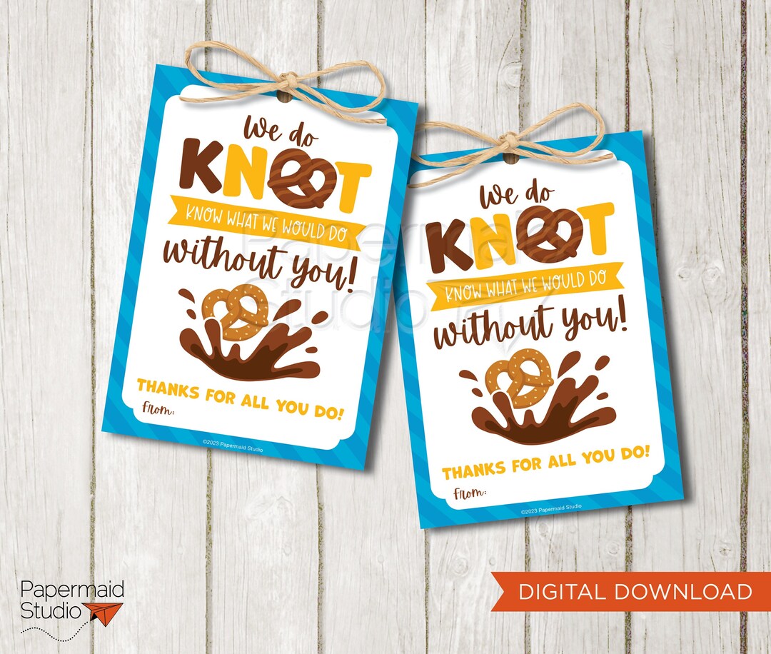 Teacher Appreciation Gift - Pretzel Gift Tag Printable - Employee ...