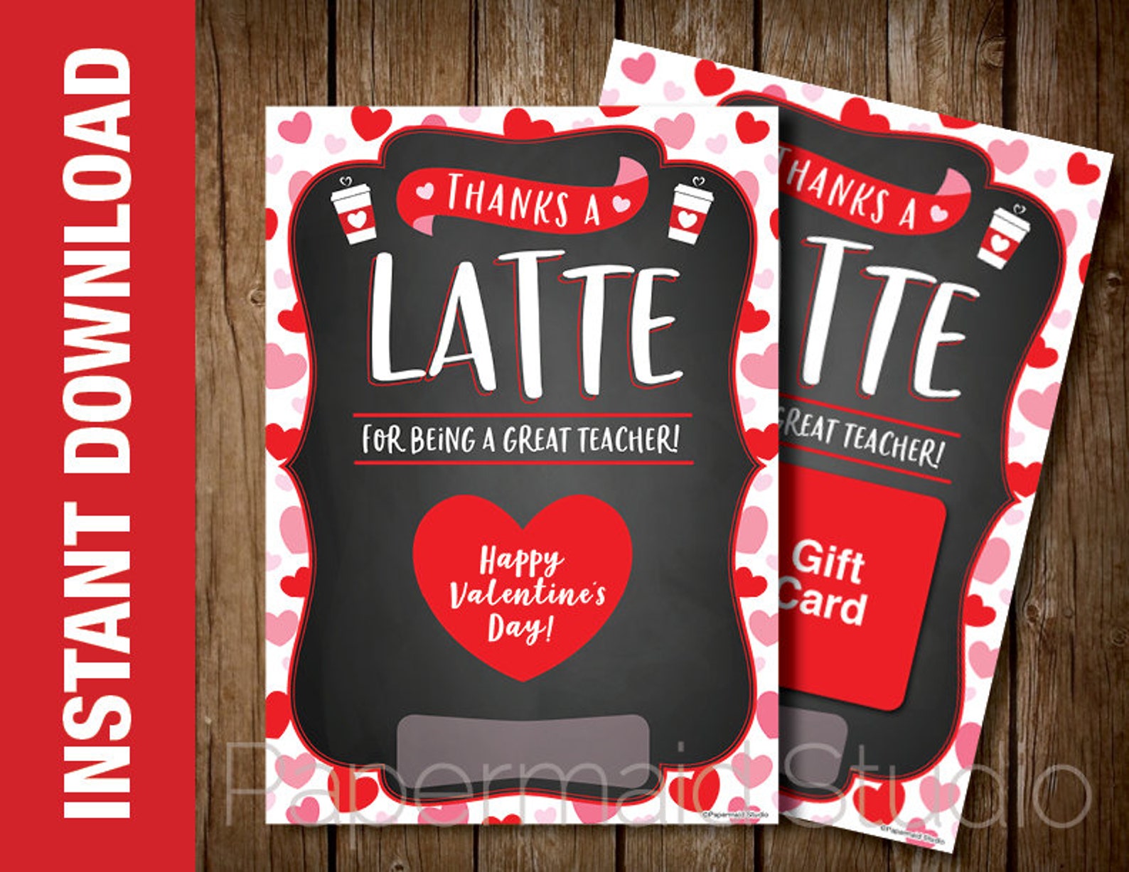 PRINTABLE Teacher Valentine's Day Coffee Gift Card Holder - Etsy