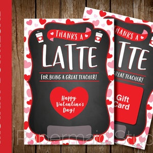 PRINTABLE Teacher Valentine's Day Coffee Gift Card Holder - Bus Driver ...