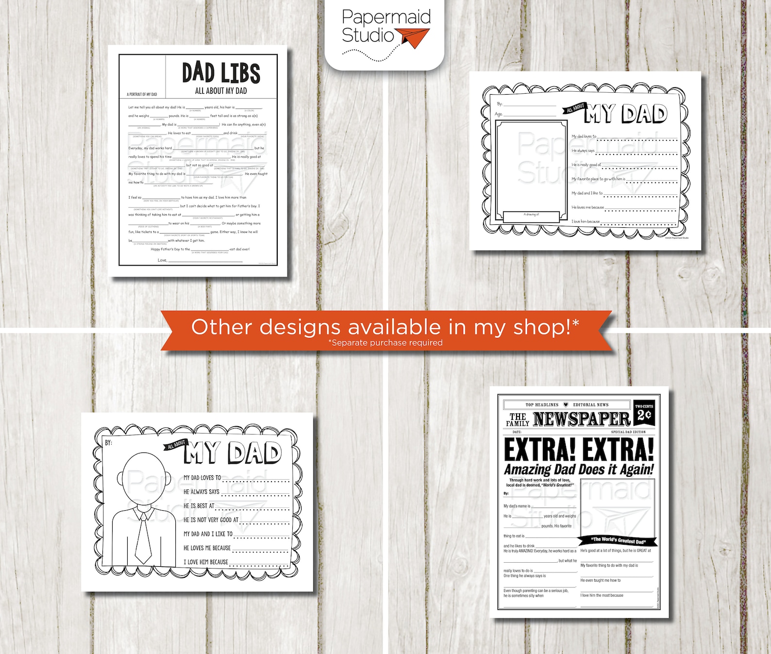 PRINTABLE All About My Dad Father's Day Card - Fathers Day ...