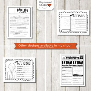 PRINTABLE All About My Dad Father's Day Card - Fathers Day ...