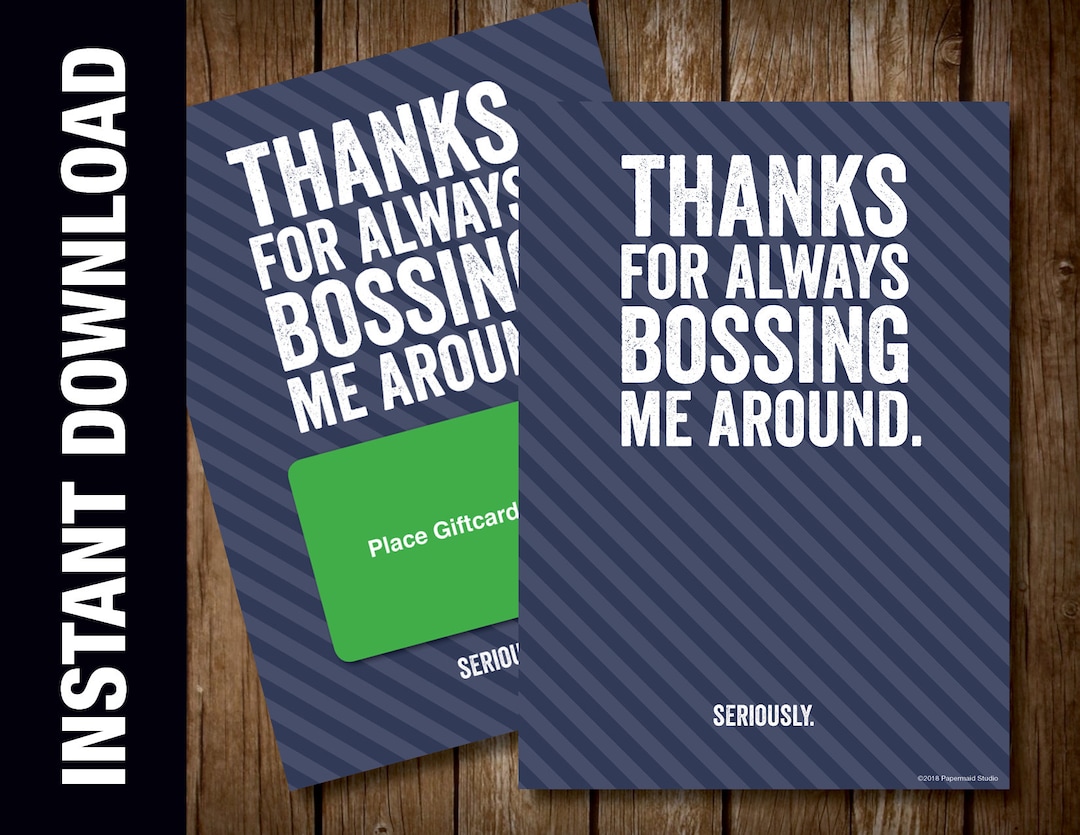 PRINTABLE Boss's Day Card - Boss Birthday Card - Funny Card for Boss ...
