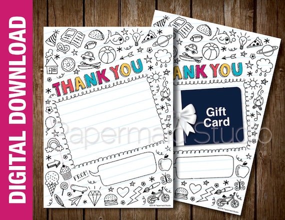 PRINTABLE Summer Camp Thank You Card Camp Counselor Gift | Etsy
