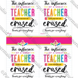 Teacher Appreciation Gift Tag Printable - Thank You Teacher Gift ...