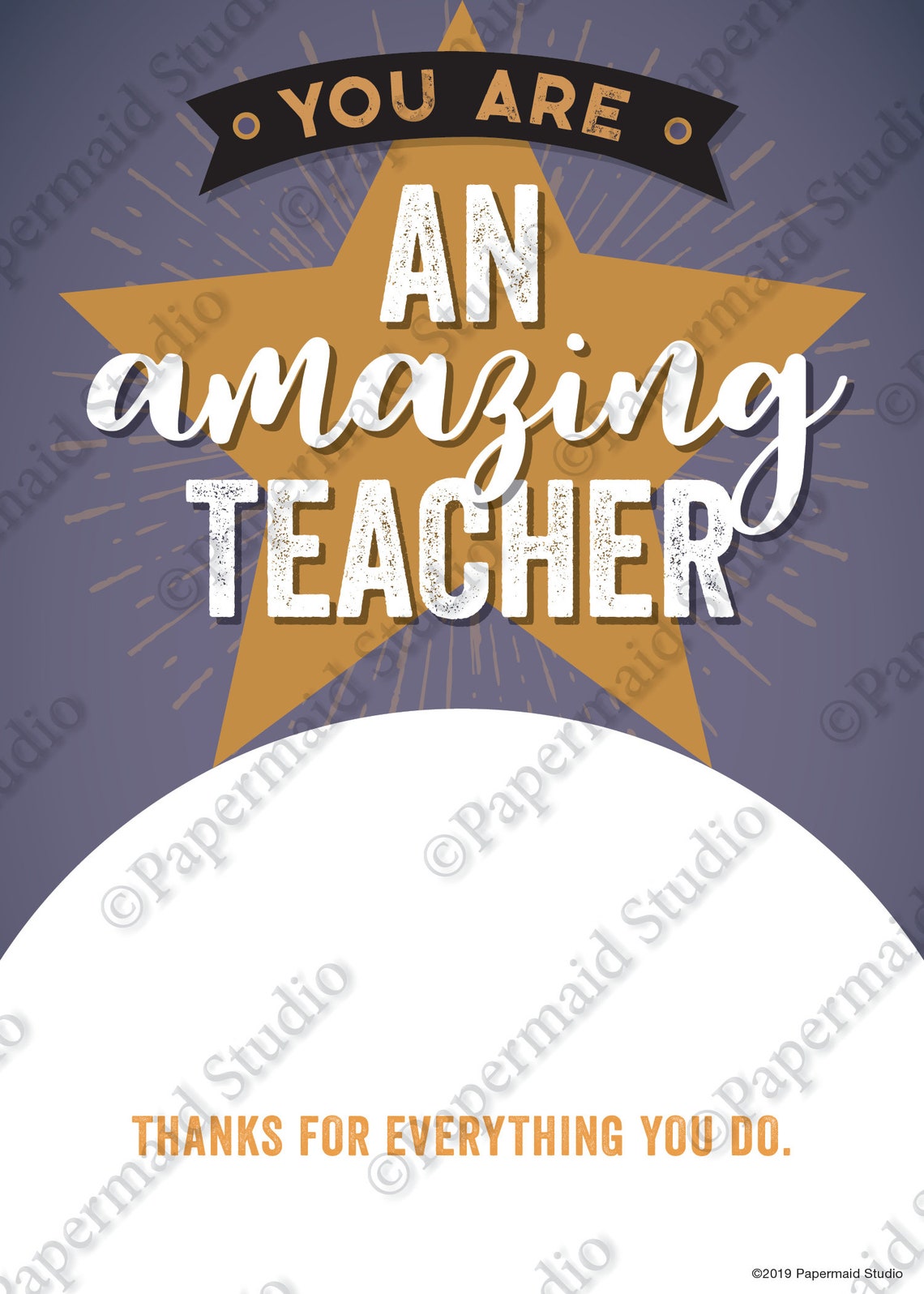 PRINTABLE Teacher Thank You Card End of Year Teacher Card - Etsy