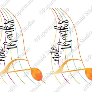 PRINTABLE Music Teacher Thank You Card -- Printable Music Teacher Gift ...