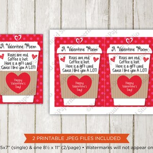 Teacher Coffee Valentine Card - Teacher Valentine Gift Card Holder ...