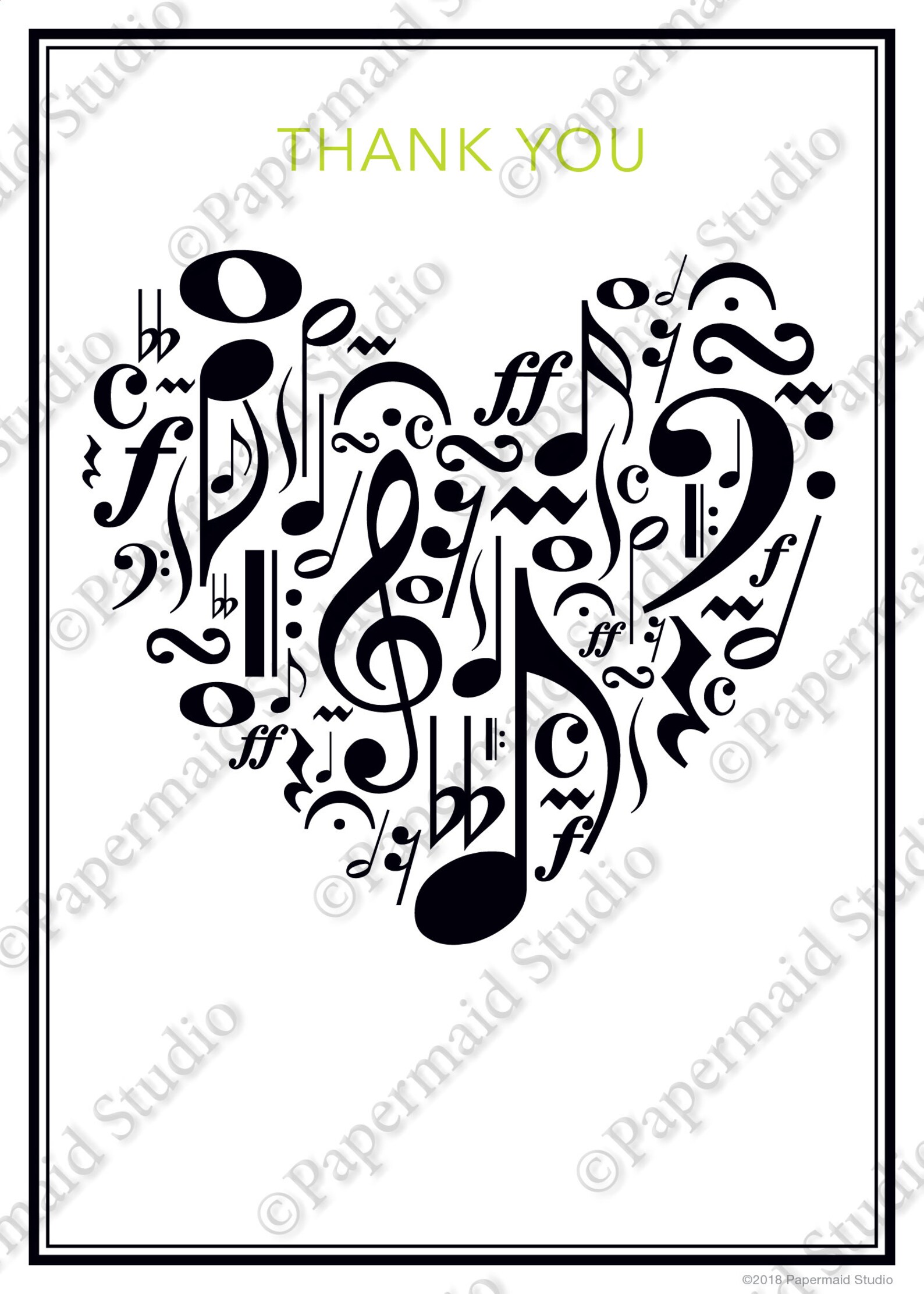 PRINTABLE Music Teacher Thank You Card -- Printable Music Teacher Gift ...