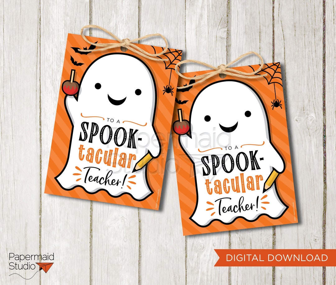Halloween Teacher Gift Tag Printable - Teacher Halloween Gift ...