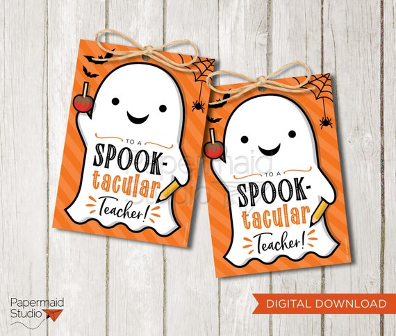 Halloween Teacher Gift Tag Printable Teacher Halloween Gift - Etsy