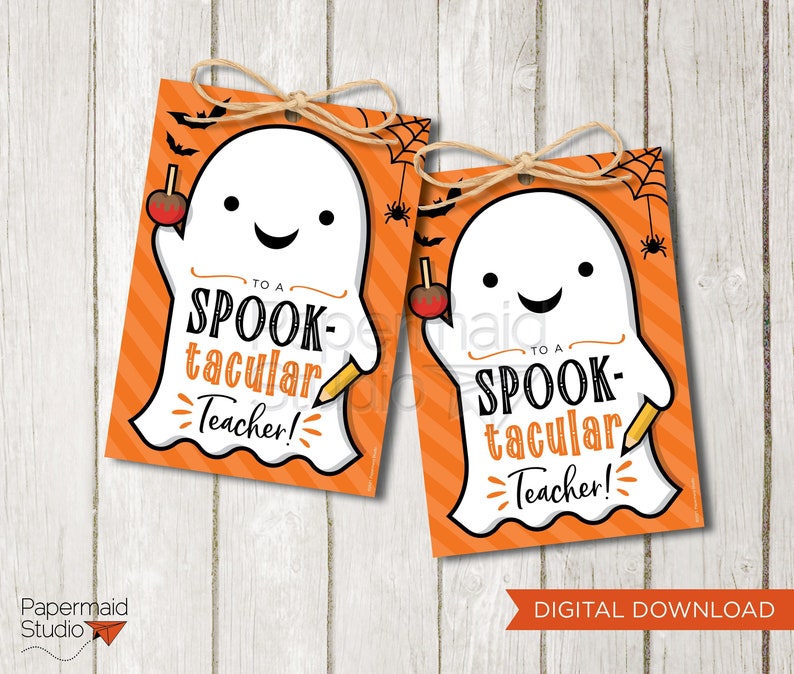 Halloween Teacher Gift Tag Printable Teacher Halloween Gift - Etsy