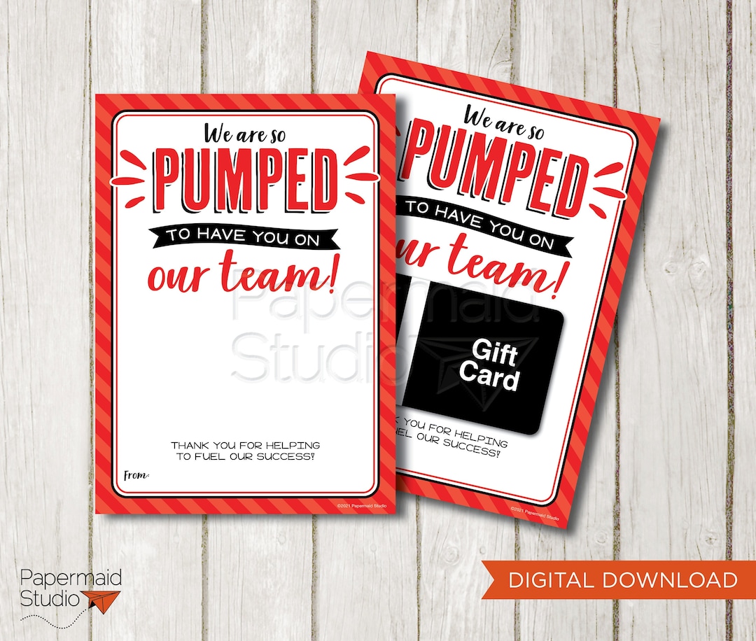 Employee Appreciation Gift Printable Gas Card Holder - Gas Gift Card ...