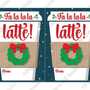 PRINTABLE Coffee Themed Christmas Card -- Coffee Holiday Card -- Coffee ...