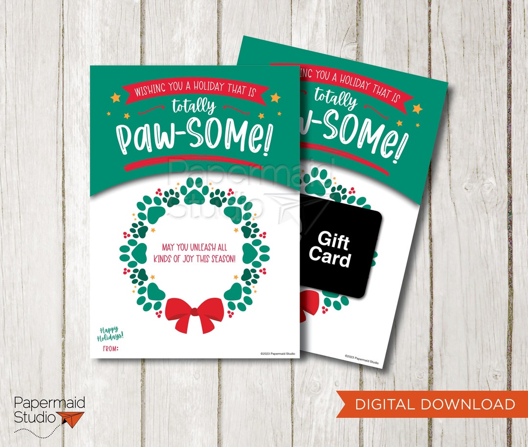 Christmas Pet Store Gift Card Holder Printable - Dog Lover Christmas ...