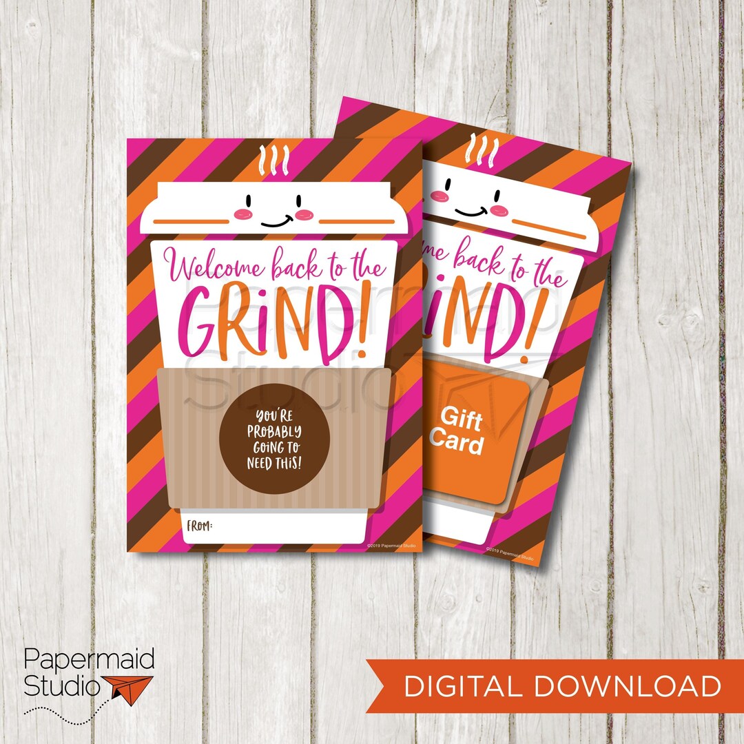 Back to School Teacher Gift - Welcome Back to the Grind Tag - First Day ...