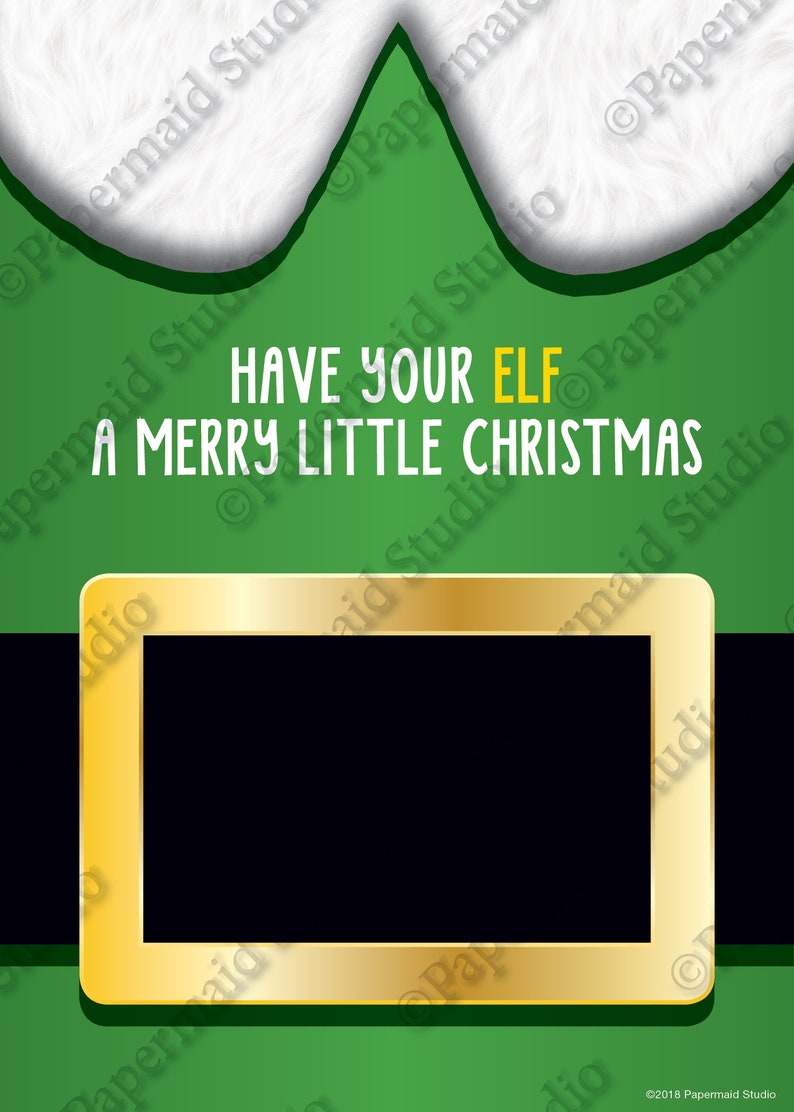 PRINTABLE Elf Holiday Card Printable Elf Themed Christmas | Etsy