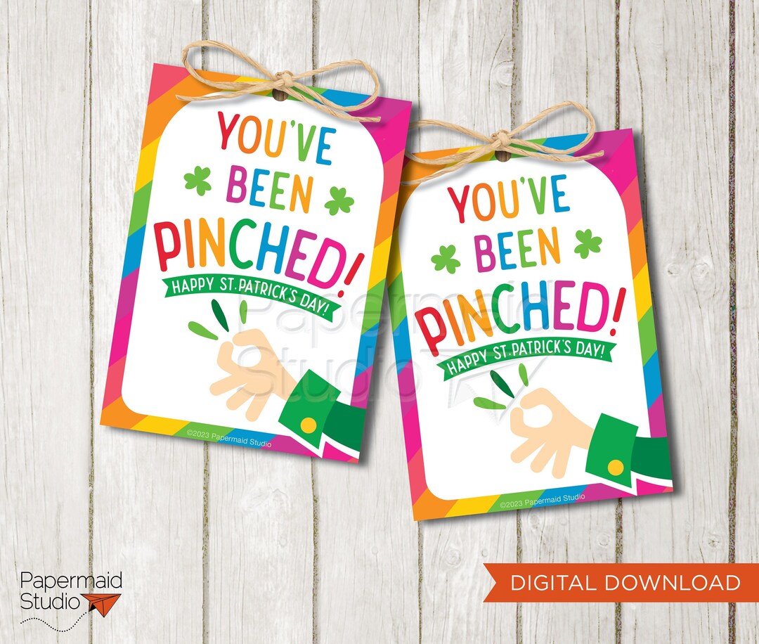 You've Been Pinched Tag - St. Patrick's Day Tag Printable - Staff St ...