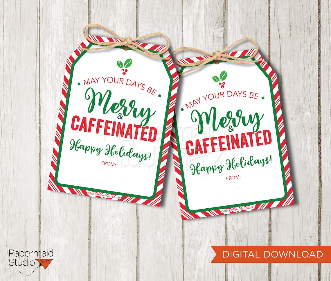 Christmas Coffee Gift Tag Printable Teacher Christmas Gift - Etsy