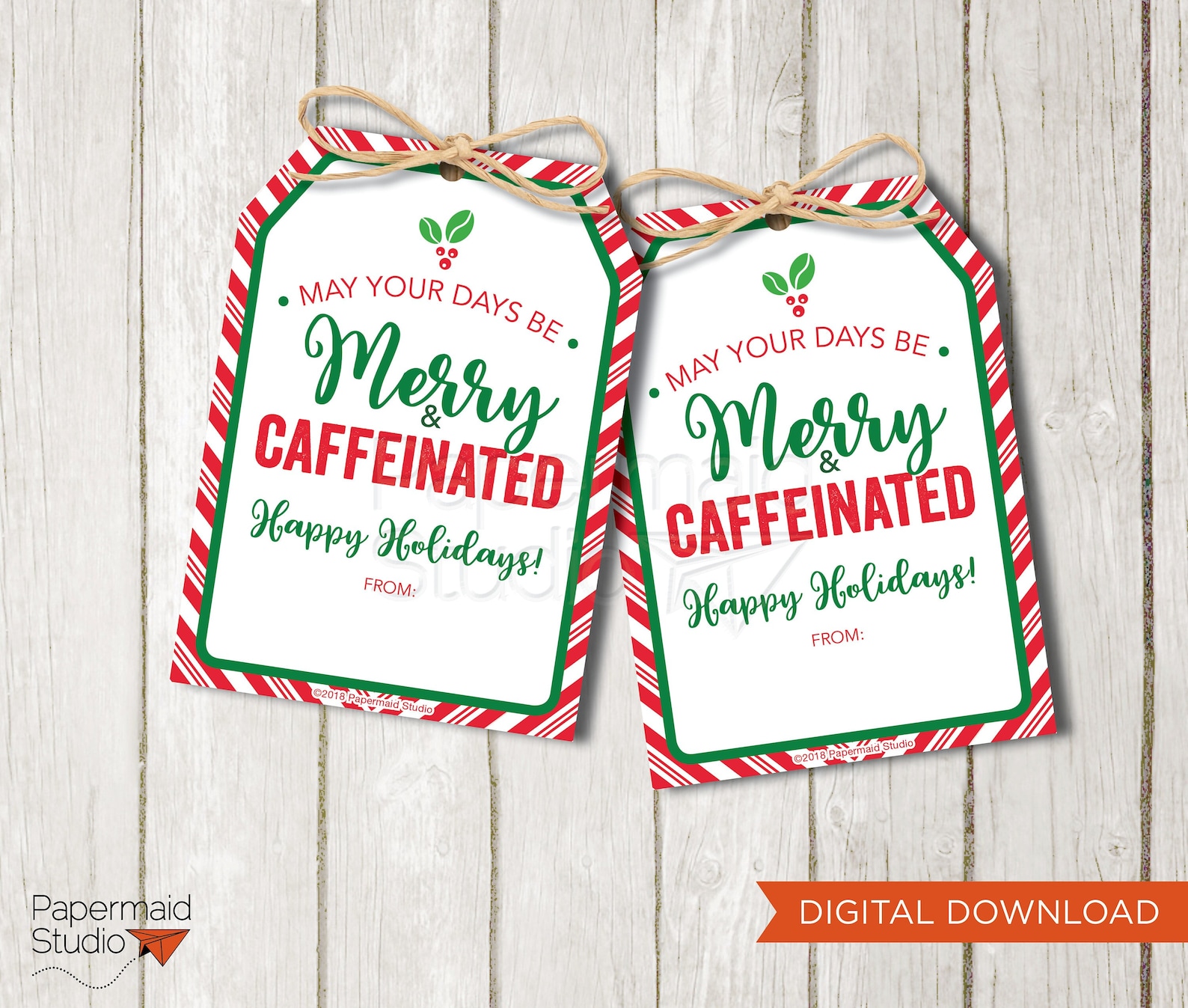 Christmas Coffee Gift Tag Printable Teacher Christmas Gift - Etsy