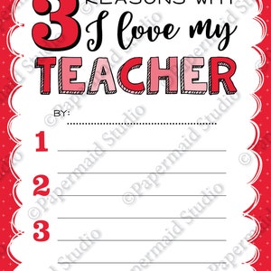 PRINTABLE Teacher Valentine's Day Card - Fill in the Blank Valentine ...