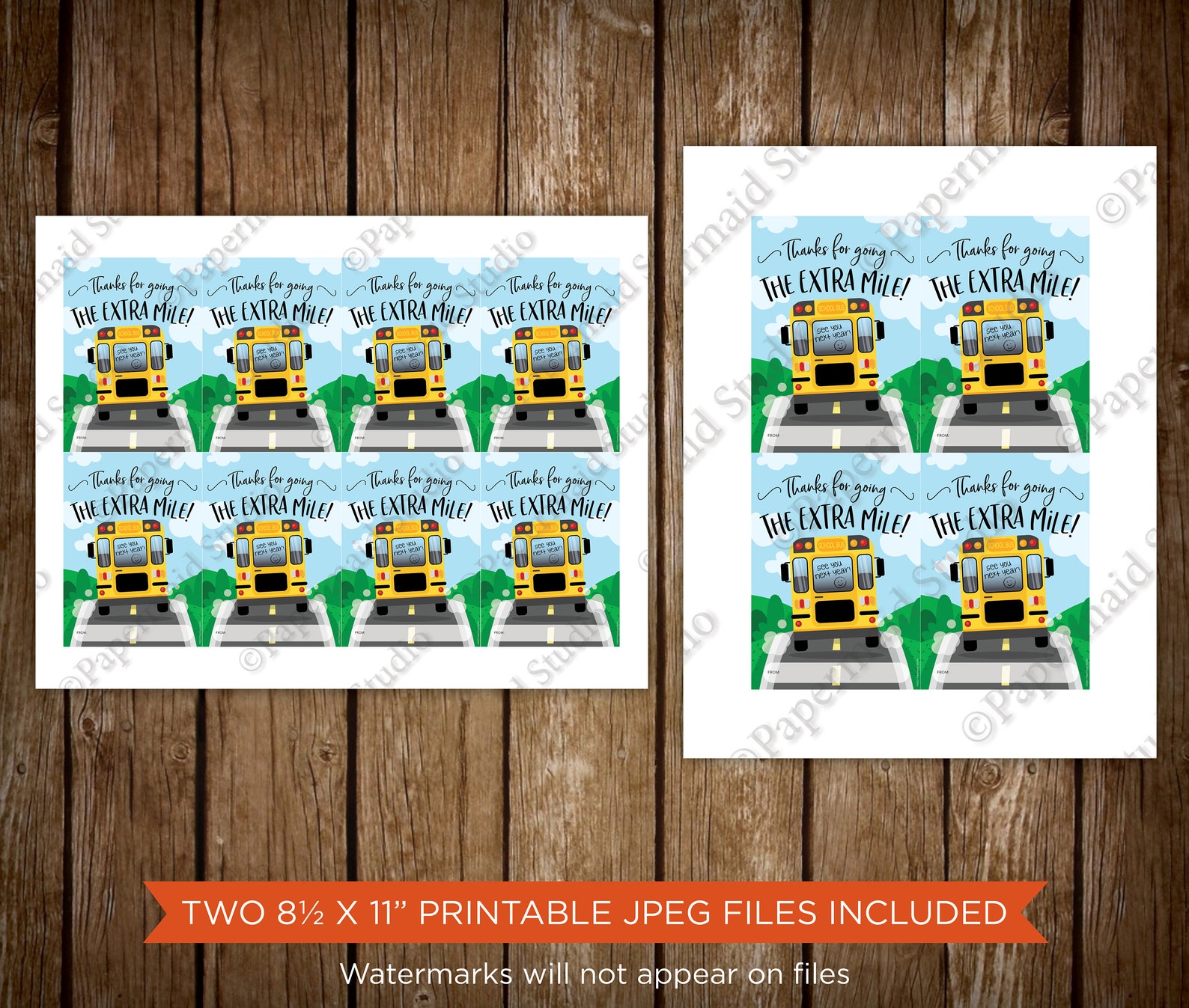 Bus Driver Gift Tag Printable Bus Driver Thank You Card | Etsy