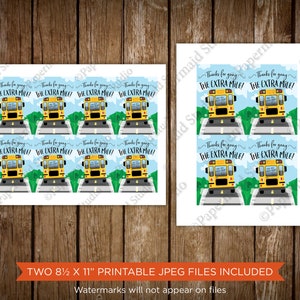 Bus Driver Gift Tag Printable - Bus Driver Thank You Card - Bus Driver ...