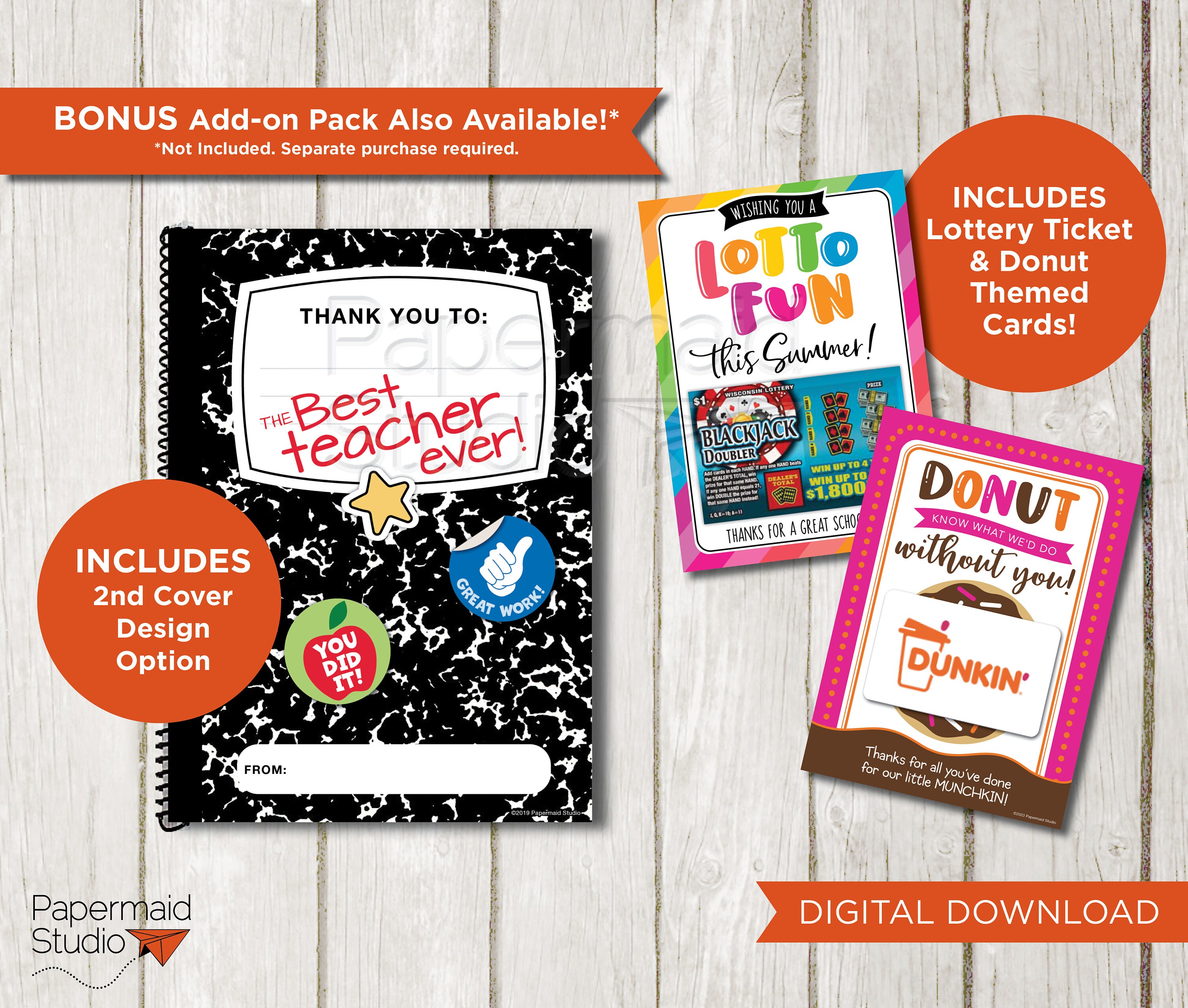 Teacher Appreciation Gift Printable - Donut Gift Card Holder - Book ...