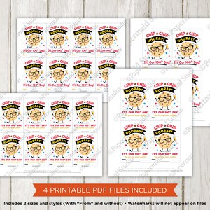 100th Day of School Cookie Tags Printable Happy 100 Days of School ...