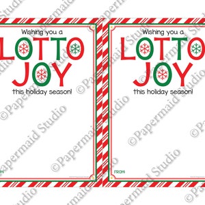 Printable Lottery Ticket Christmas Card - Teacher Christmas Gift Card ...