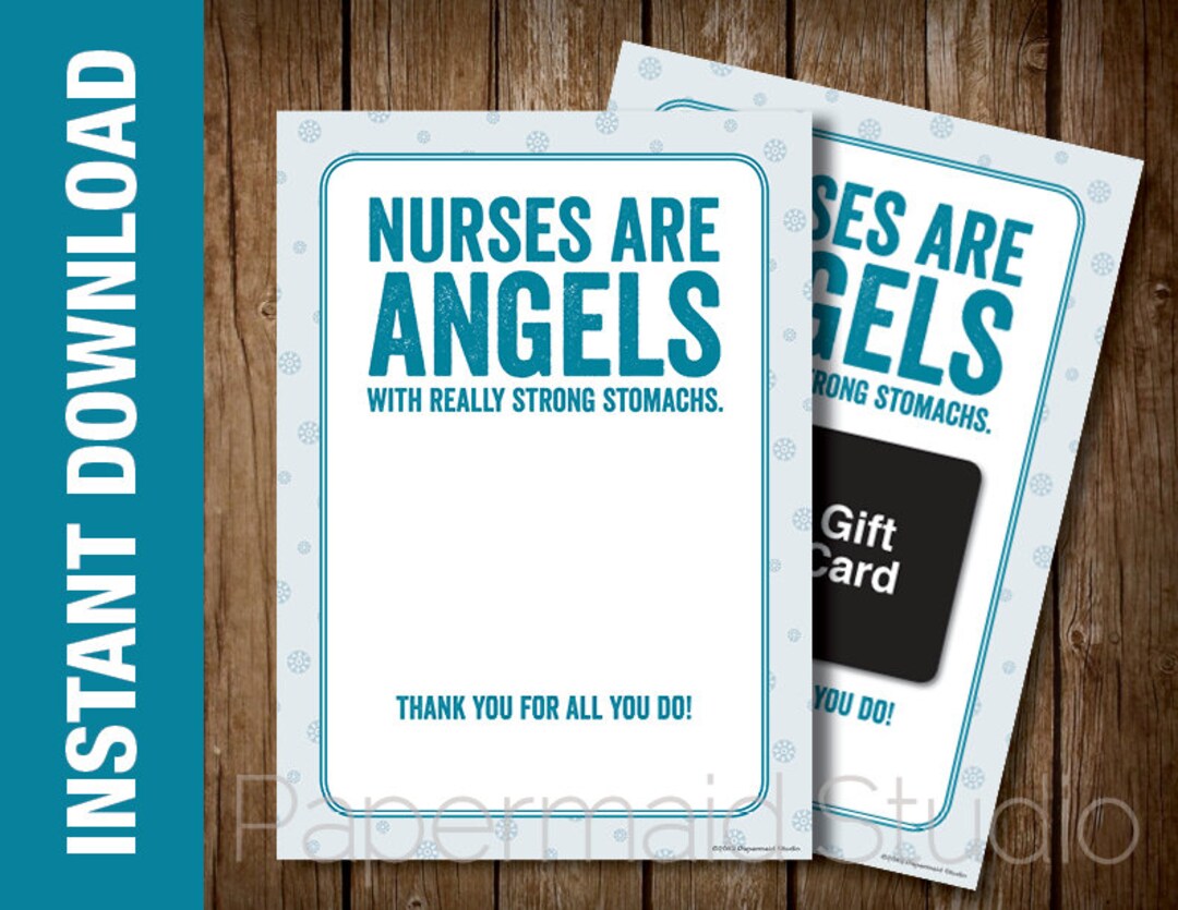 Nurses Day Thank You Gift Card Holder Printable - Nurse Thank You Card ...