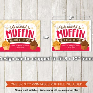 Teacher Appreciation Muffin Printable - Staff Appreciation Muffin Thank ...